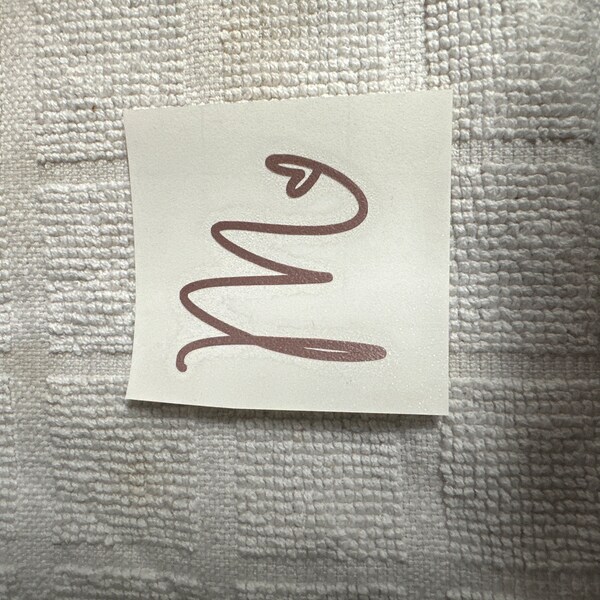 Decal | CUTE Single Initial Decal | Initial With Heart Loop Accent ...