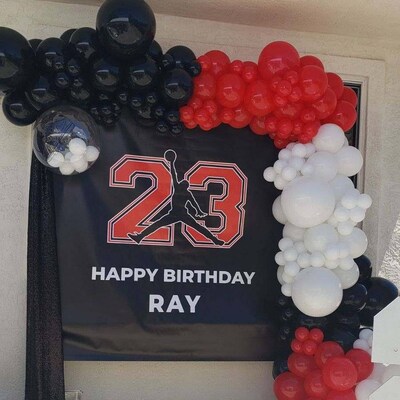 BASKETBALL Birthday Party Backdrop Basketball Birthday Party Background ...