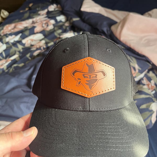 Richardson 112FPR ROPE HAT Laser Engraved Leather Patch Hat-pheasant Antler Duck Hunting Hand ...