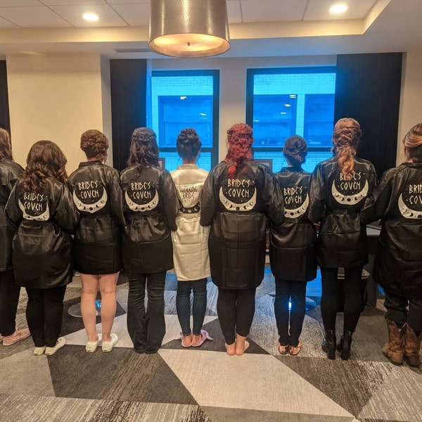 Brides Coven Robe, Maid of Honor Robe, Witch Bridal Party Robe, Gothic ...