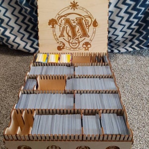 MTG Magic the Gathering Large Etched Storage Box Organizer Stand Alone ...