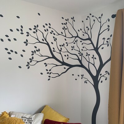 Wall Decal Corner Tree Wall Decal With Butterflies Birds - Etsy