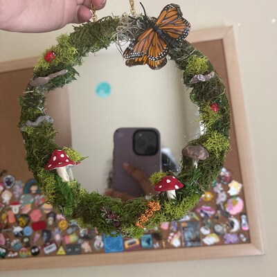 Magical Fairy Moss Mushroom Mirror, Fairy Garden Mirror, Beauty Mirror ...