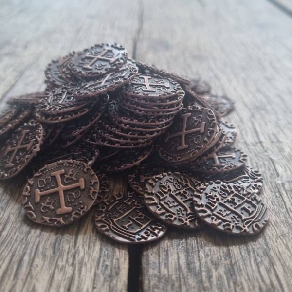 Arabic Antique Gold Metal Coins, 22mm, for Treasure Chest, Board Game ...