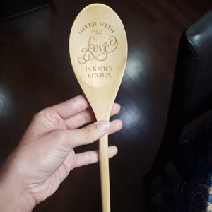 Personalized Spoon Wooden Kitchen Spoon Baking Gift Mixed With Love ...