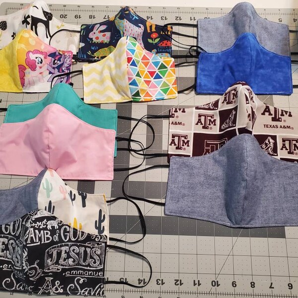 Face Mask PDF Pattern Four Different Sizes Free Video Tutorial Flexible ...