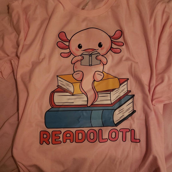 Readolotl Shirt,cute Axolotl Reader Tee,mexican Salamander,kawaii Funny ...