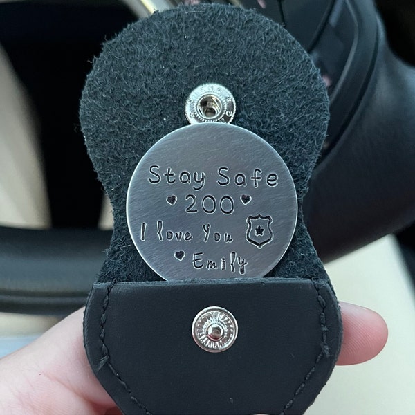 Hand Stamped Police Coin, Be Safe Coin, Wallet Insert, Police Token ...