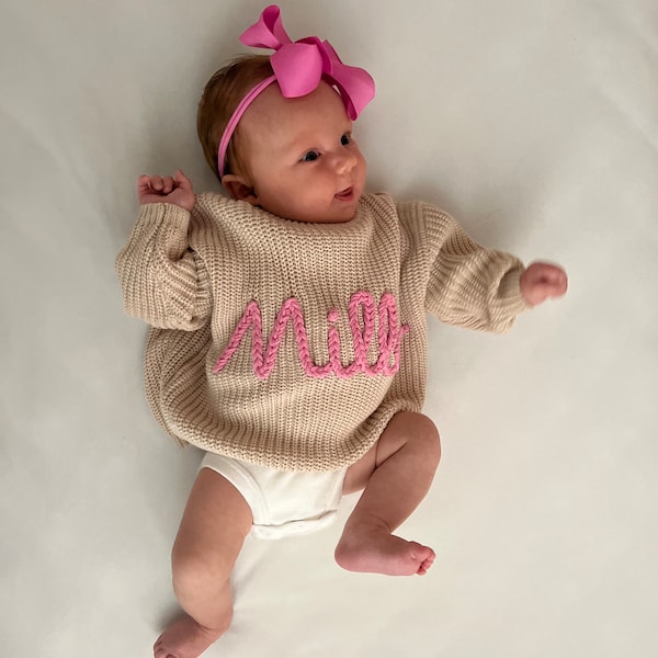 Cute Customized Name Baby Sweaters, Adorable Personalized Hand ...