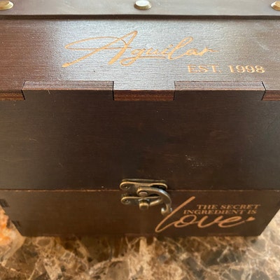 Custom Recipe Box With Cards the Secret Ingredient is Love Wedding Gift ...