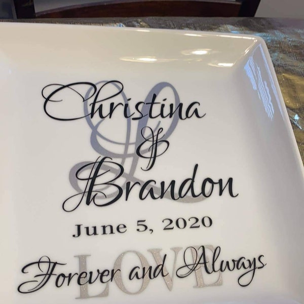 Personalized Wedding Gift Plate Anniversary Gift for Couple Bridal ...