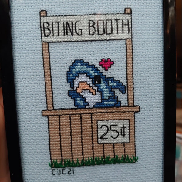 Biting Booth Shark Cross Stitch Pattern PDF - Etsy