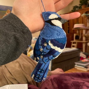 Blue Jay Sewing Pattern PDF Backyard Bird Stuffed Ornament Felt Plushie ...