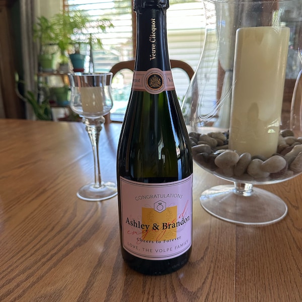 Custom Champagne Label, Personalized Champagne Bottle Label for ...