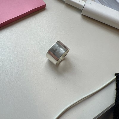 Narrow Silver Thumb Ring, 925 Sterling Silver Rings Men Women, Thin ...