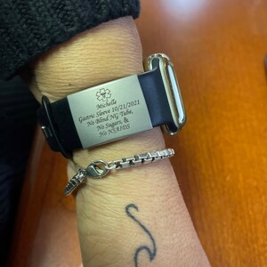 Alert ID Tag for Watch Band Engraved Apple Watch Safety | Etsy