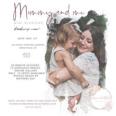 Mothers Day Mini Session Template, Mom and Me Mini Sessions Template ...