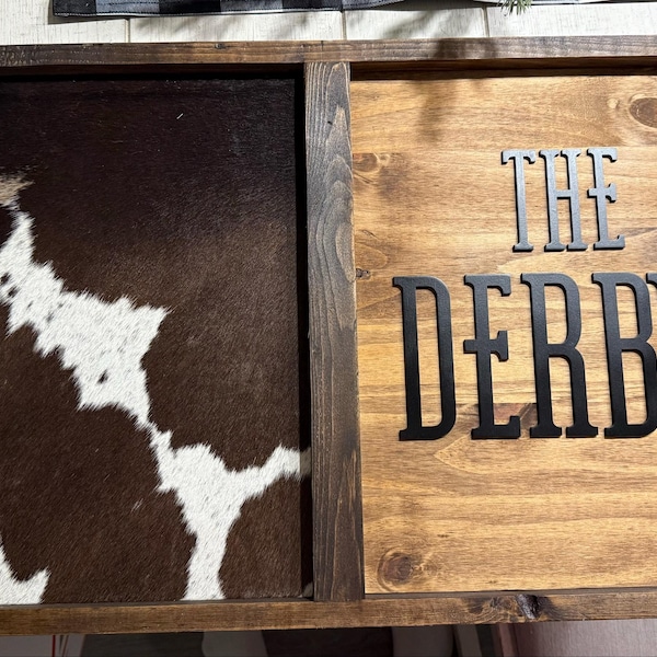 Cowhide Branding Frame, Cowhide Wood Sign, Family Heirloom, Unity ...