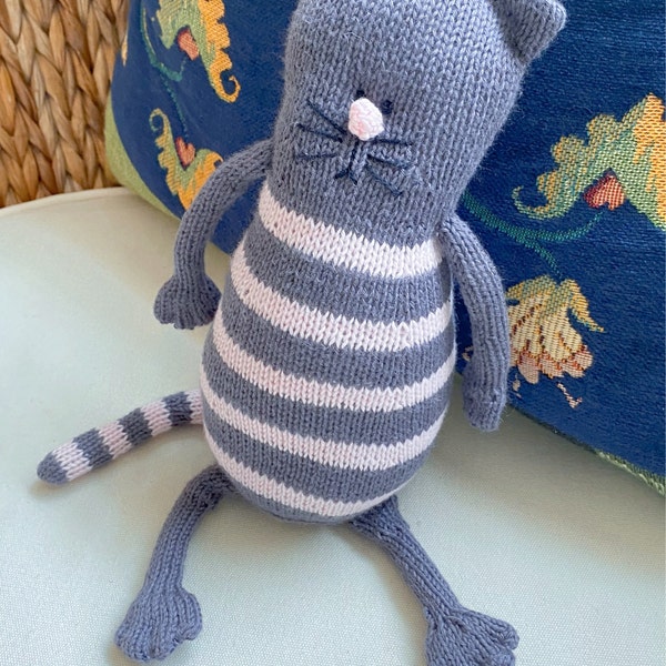 Knitting Pattern Cat PDF Knitted Animal Pattern Stuffed Kitty Making ...