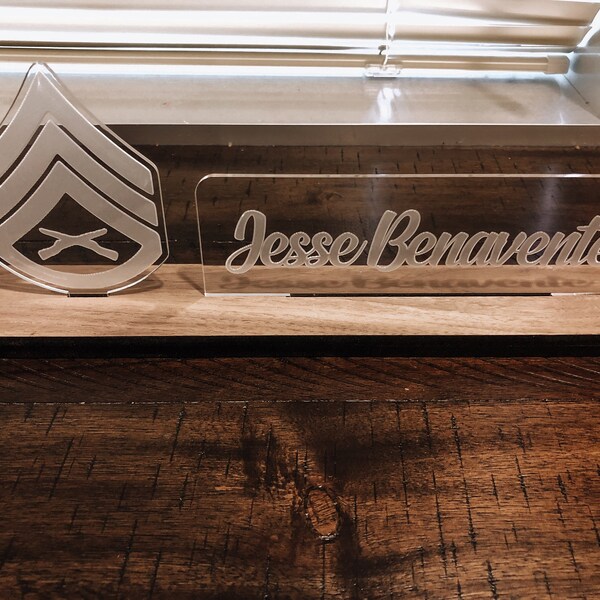 USMC Name Plate With Interchangeable Rank & Emblem - Etsy