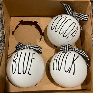 Rae Dunn Inspired Name Ornaments, Black White Checkered Ornaments ...