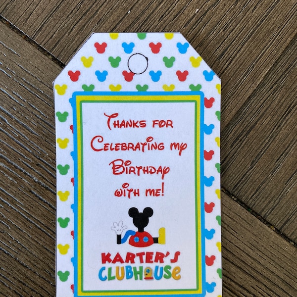 Mickey Mouse Clubhouse Party Favor Tags DIY / Goodie Bag Tags / Mickey ...