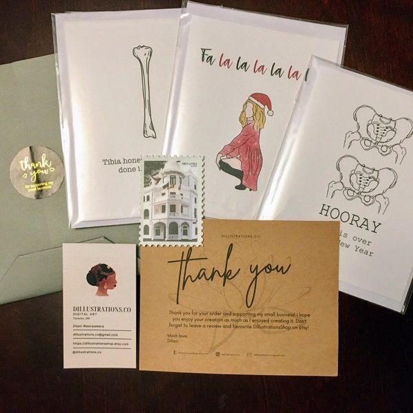 Tibia Thank You Card, Funny Anatomy Card - Thank You Card for Doctor ...