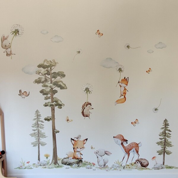 XXL Sticker Set Forest Animals Wall Stickers for Children's Room ...
