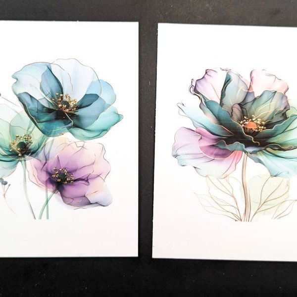 Abstract Flowers Clipart Flower Print Watercolor Black Transparent PNG ...