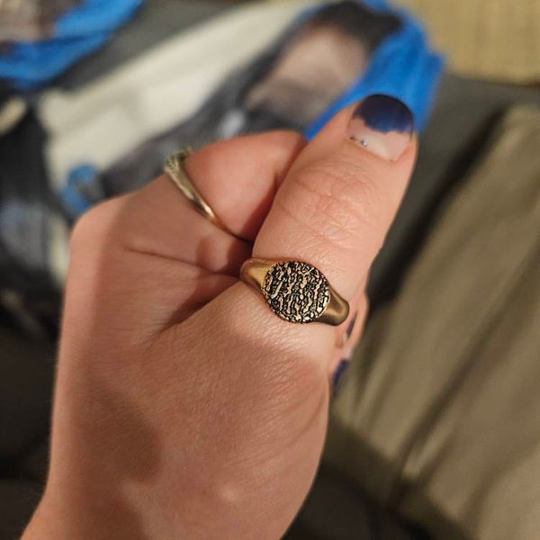 Fingerprint Signet Ring by Caitlyn Minimalist • Personalized Engraved ...