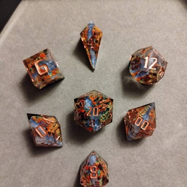 Terrarium Dice Flower Dnd Sharp Edges Dice Set, Plant Druid Dice ...