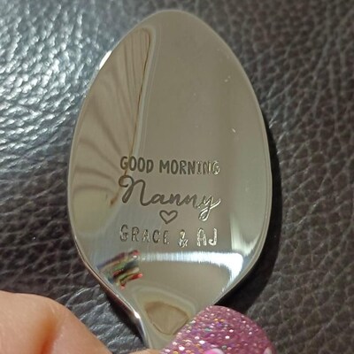 Good Morning Spoon, Nanna Gift, Grandma Gift, Nanny Gift, Personalised ...