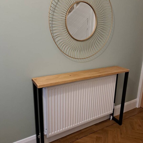 Rustic Radiator Cover Console Table Entry Way Table With Steel Box ...