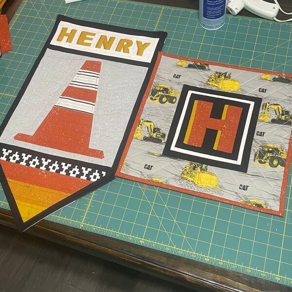 Set of Three Construction Quilt Patterns: Hard Hat, Stop Sign and ...