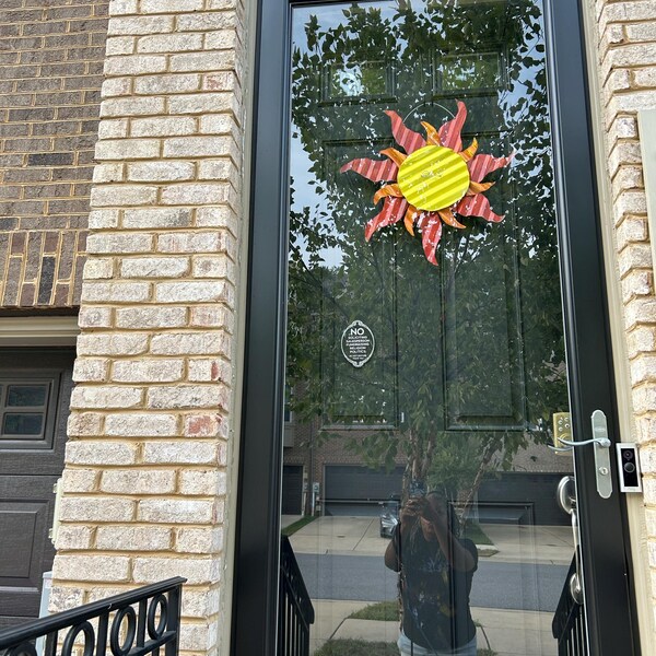 Handmade Corrugated Tin Sun / Handpainted Tin Sun / Metal Sun Decor ...