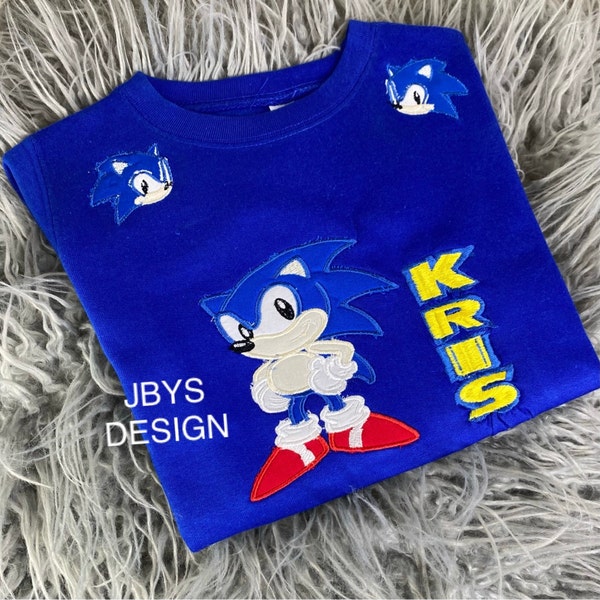SONIC APPLIQUE DESIGN, Blue Hedgehog Machine Applique Embroidery Design ...