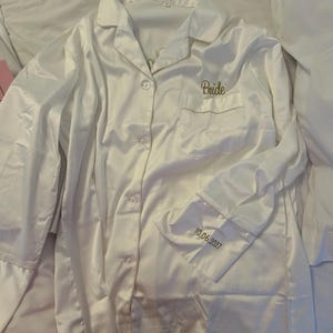 Personalised Wedding Pyjamas With Sleeve Embroidery, Wedding Keepsake ...