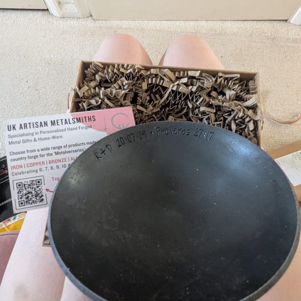 Wedding Gift for Couple - Xtra Large Personalized Forged Bowl ...