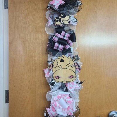 Cow Ribbon, Cow Print Ribbon, Black Ribbon, Farmhouse Ribbon, Wired ...