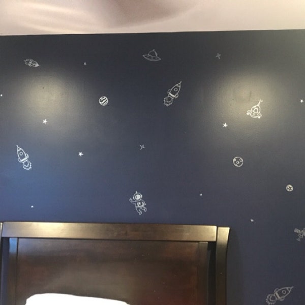 Out of This World Wall Decal Set | Space Objects Space Ship Rocket ...