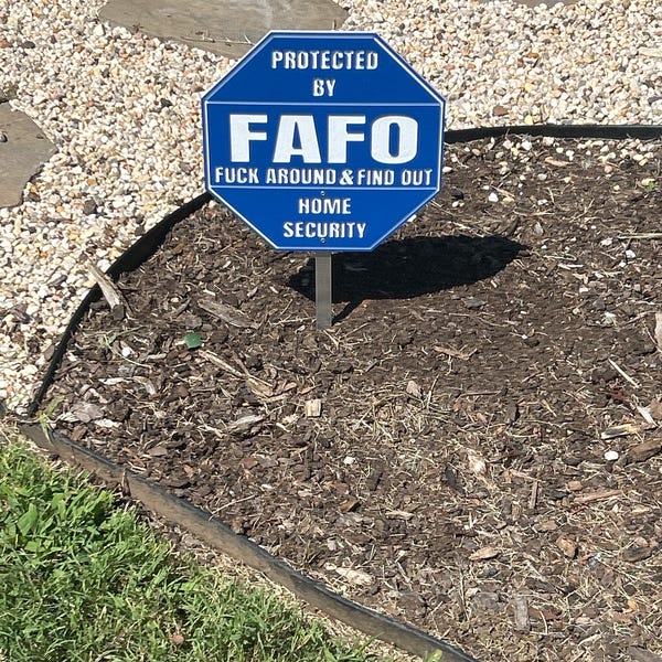 FAFO Home Security Sign - Etsy