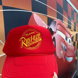 RUSTEZE Custom Trucker Adjustable Cap Disney Cars Hat Red Hat Lightning ...