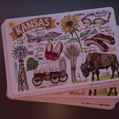 Kansas State Postcard. - Etsy