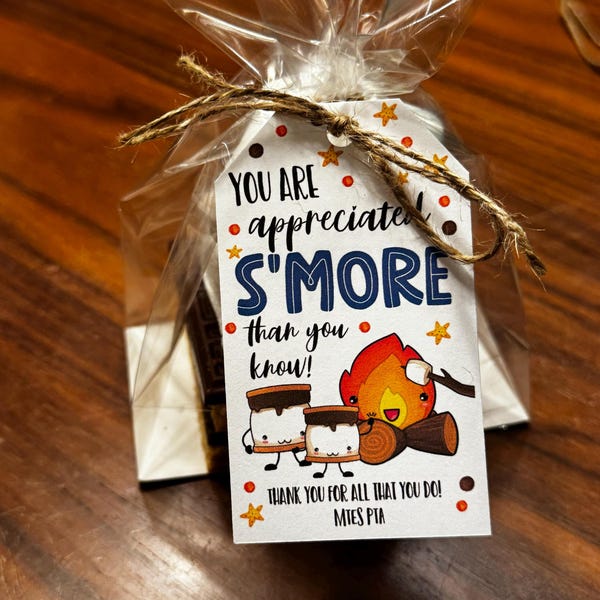 Editable S'mores Gift Tag Template, Printable Appreciated Smore Than ...