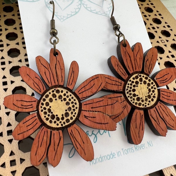 Spring Flower Laser Engraved Earrings DIGITAL FILE - Etsy
