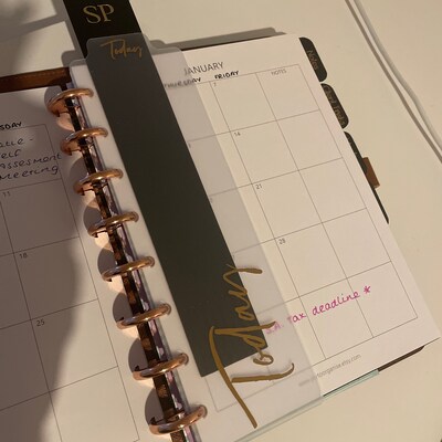 Large Text Today Page Marker, Frosted Plastic , Bookmark, Planner ...