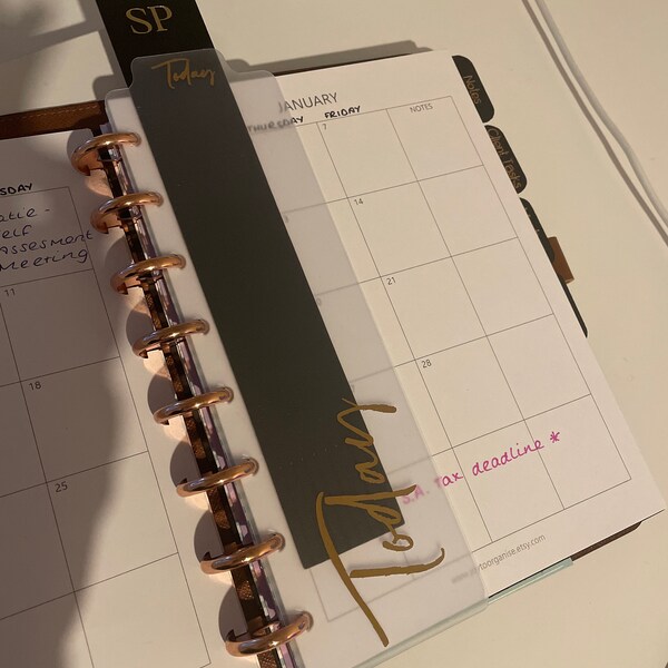 Large Text Today Page Marker, Frosted Plastic , Bookmark, Planner ...