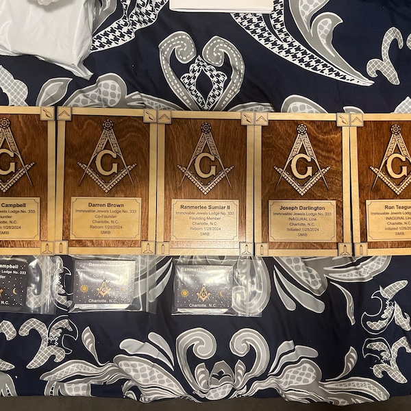 Masonic Plaque - Custom Wood Engraved - Etsy