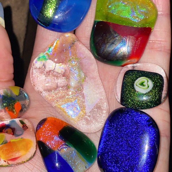 Handmade Fused Glass Gems From the Rock Fairy - Etsy