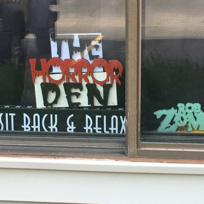 The Horror Den Wall Sign Door Sign Shelf Art Movie Room - Etsy